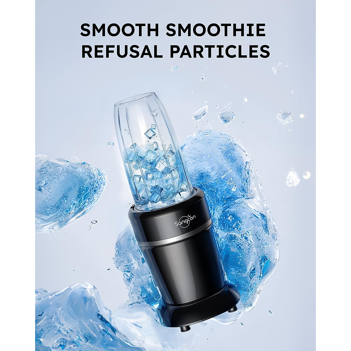 Sangcon 1000W Blender for Smoothies, Blender for Kitchen Smoothie Blender with (3) Cups (2) Spout-Lids (1) Storage-Lid (1) To-Go-Lid, Portable Personal Blender for Shakes Ice Crush Frozen Drink Spices