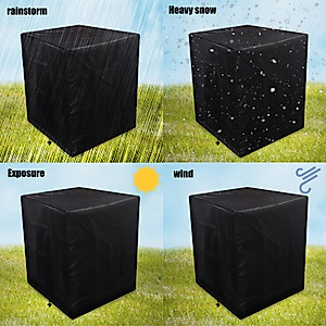 S-SNAIL-OO Large Air Conditioner Cover for Outside Unit, AC Cover for Outdoor Central Outdoor Vent Full Cover ，Water/Windproof Anti-Dust Heavy Duty Square (36x36x39 in)