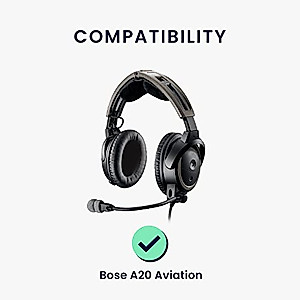 kwmobile Replacement Ear Pads Compatible with Bose A20 Aviation Headset - Earpads Set for Headphones - Black