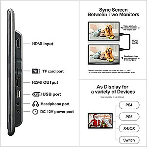 13.3 Inch 4K Upgrade 8Core Android 10.0 Multifunction Car TV Headrest Monitor Tablet Touch Screen Support 1080P Headset WiFi/Bluetooth/HDMI in+Out/FM/Mirror Link Video Player (2G ram 16G ROM (2PC))