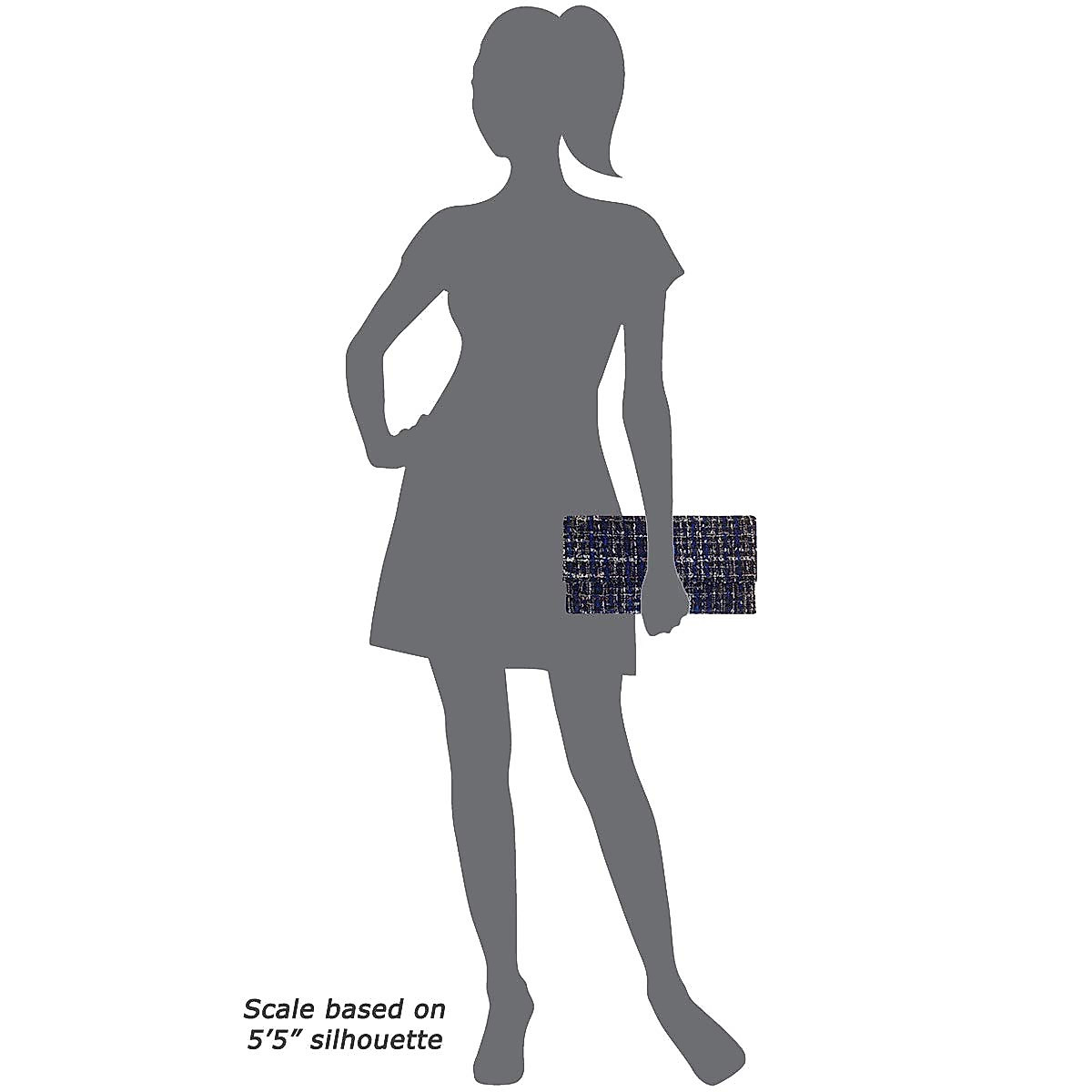 JNB Weaved Fabric Flat Clutch, Blue