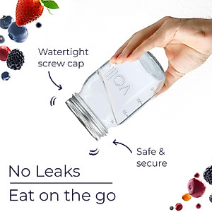 volila Mason Jar with Lid - 6 Pack 16 oz Mason Jars with 1-part Lid - Regular Mouth Mason Jars with Lids for Overnight Oats, Salad, Canning, Meal Prep, Pickling Jars, Food Storage and DIY Craft