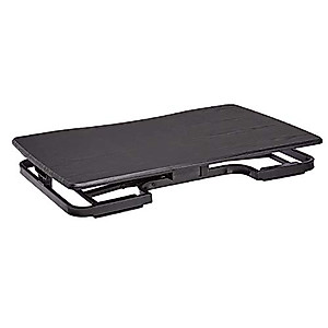 Amazon Basics Rectangular 5-Level Adjustable/Portable Electronic Standing Computer Desk Converter, Wood Surface, 18 Inch, Black