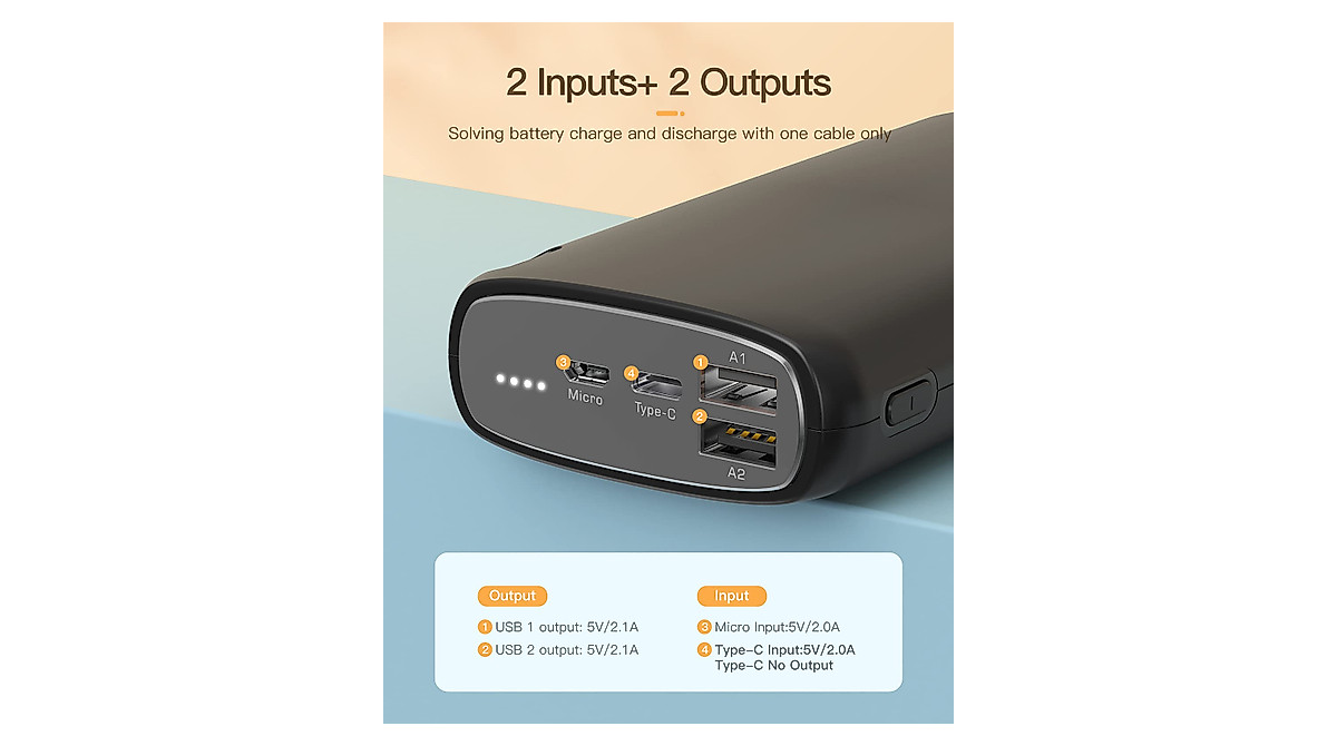 Kuulaa Portable Chargers | 5000mAh & 26800mAh Power Banks Dual USB