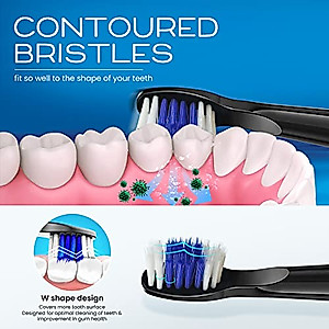Electric Toothbrush Replacement Heads Compatible with Fairywill Electric Toothbrush FW-507/508/515/551/917/959/2011/D1/D3/D7/D8 Soft Toothbrush Heads Black 5 Pack