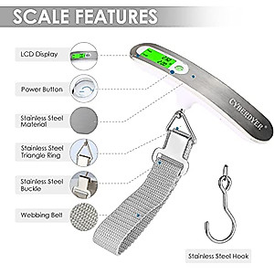 110 lbs Digital Bow Scale Recurve Archery Bow Scale Bow Poundage Scale Hunting Scale Luggage Scale with Peak and Hold Scale LCD Display