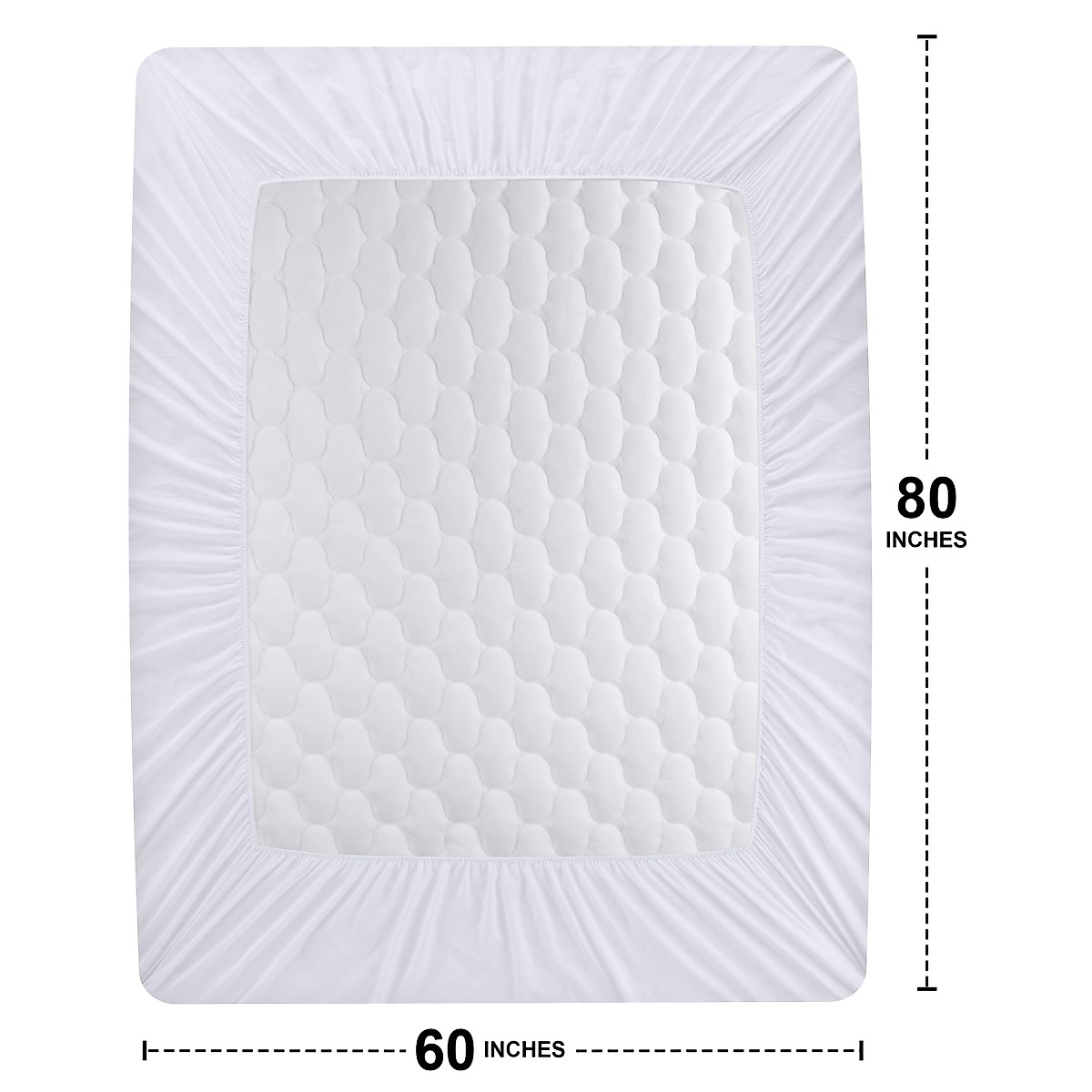 Utopia Bedding Quilted Fitted Waterproof Queen Mattress Protector, Mattress Pad Stretches up to 16 Inches Deep, Elastic Fitted Mattress Cover Mattress Topper (White)