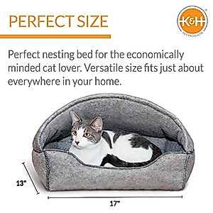 K&H Pet Products Amazin' Kitty Lounger Sleeper Hooded Gray 13 X 17 Inches