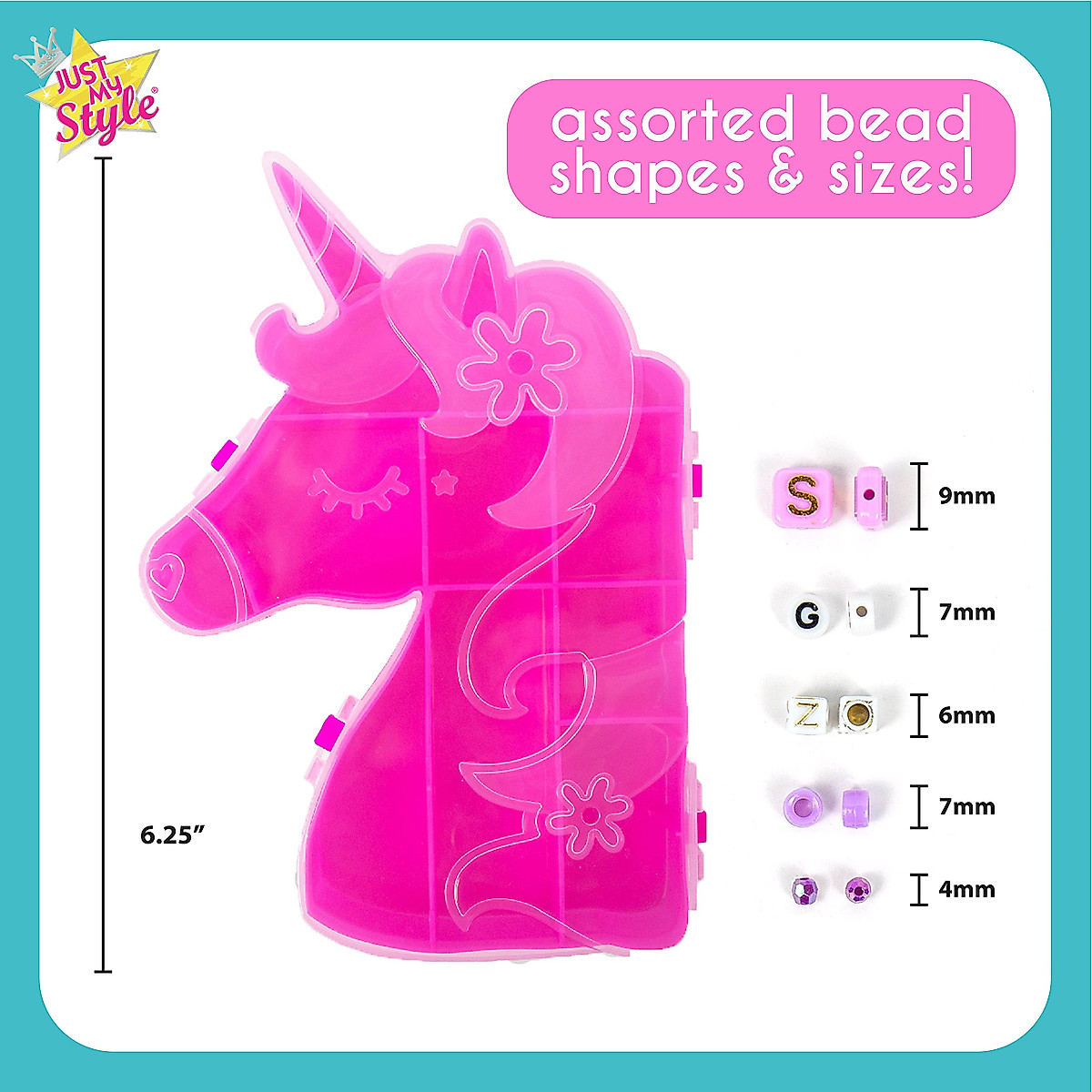 Just My Style DIY Bracelet Making Kit with 2000+ Beads, Storage Case & Instructions