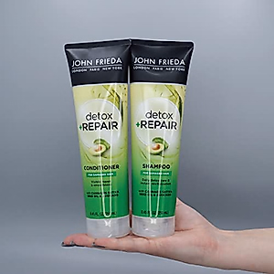 John Frieda Detox and Repair Shampoo and Conditioner Set with Nourishing Avocado Oil and Green Tea, 8.45 oz