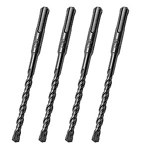 LDEXIN 4 Pcs 5/16" Diameter Rotary Hammer Drill Bits, SDS Plus Hammer Drill Bits for Concrete Masonry Wall - 5-7/8" Long