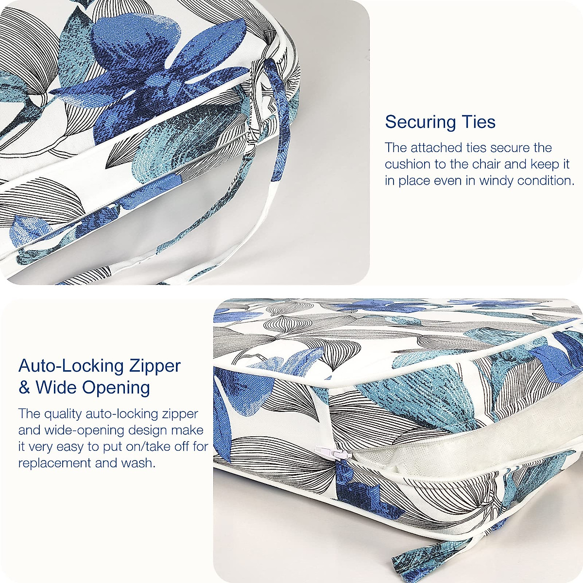 DYTXIII Patio Outdoor Cushion Cover Slip Cover W45 x D18 x H3 Inch with Zipper for Bench Loveseat Furniture, UV Protection Cushion Covers Replacement Covers 1 Pack, Clemens Blue (Covers ONLY)