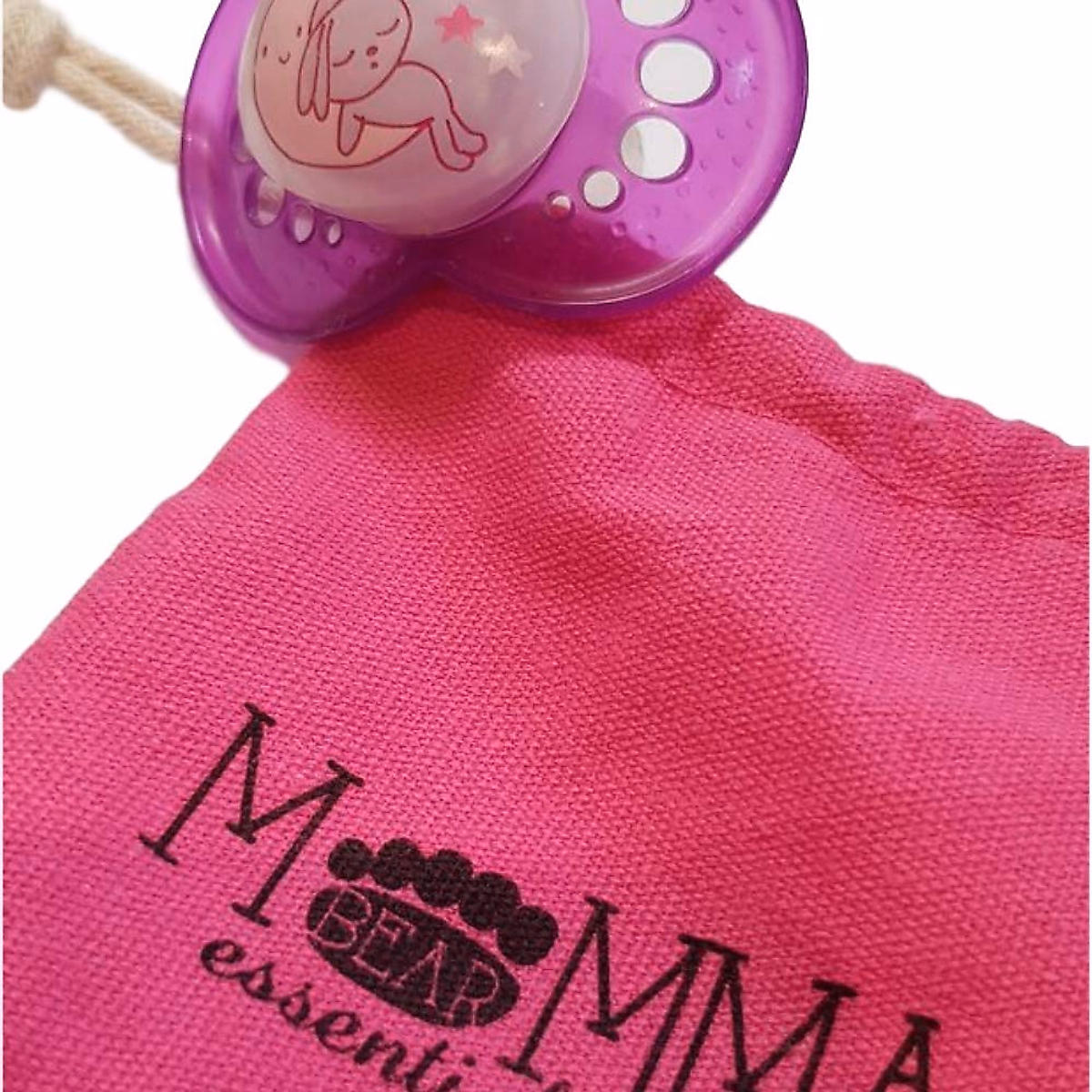 Momma Bear Essentials Premium Nipple Shield, Set of 6 with Hot Pink Soft Cotton Reusable Drawstring Bag - Non-Toxic, BPA and BPS Free