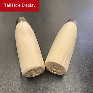TorSor 2 Pack Kitchen Knife Handle Replacement Wooden Round Grip for Chinese Chef's Knives Vegetable Meat Cleaver Bone Chopper Japanese Cutter Repair Scales DIY Parts