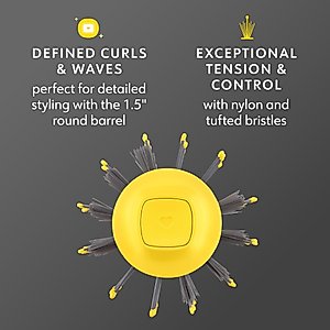 Drybar The Half Shot Small Round Blow-Dryer Brush | Faster, Easier Blowouts, From Wet to Dry, Customized Styling, Perfect for Layers, Defines Curls & Waves