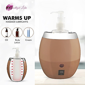 Massage Oil Warmer Bottle by AMETHYST LAKE, Bottle Warmer Dispenser Heater,1 Bottle Warmer for Oil, Lotion & Cream, Oil Heater Beauty Salon Treatment Equipment.