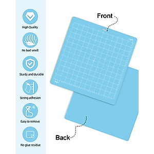Gwybkq Cutting Mat for Cricut Maker 3/Maker/Explore 3/Air 2/Air/One 12 Pack 12x12 Adhesive Sticky Light Cut Mats Replacement Accessories Quilting Scrapbooking & Stamping Supplies Blue