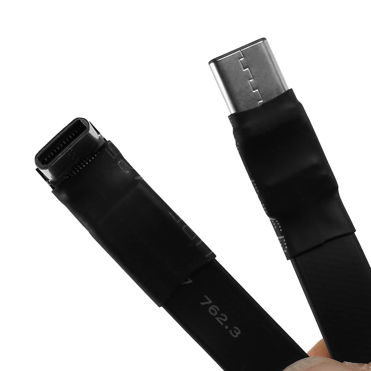Dciustfhe USB 3.1 Type C to Type C Extension Cable 90 Degree FPC FPV Ribbon Flat USB C Cable 3A 10Gbps EMI Shielding,10cm