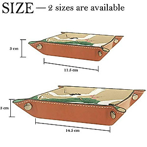 Lyetny Japanese Crane Birds Organizer Tray Storage Box Bedside Caddy for Men Key Wallet Watch and Coins Dice Holder,20.5x20.5cm