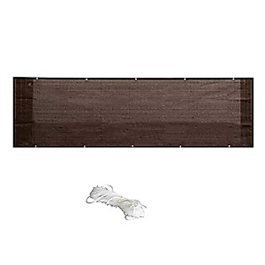 SLDHFE Privacy Screen Netting for Fence, 3ft x 16ft Winds Cover Fabric Shade Tarp Netting Mesh Cloth, Balcony Railing Shade Deck Tarp, Shade Cover with Grommets Duty Perfect for Terrace,Coffee