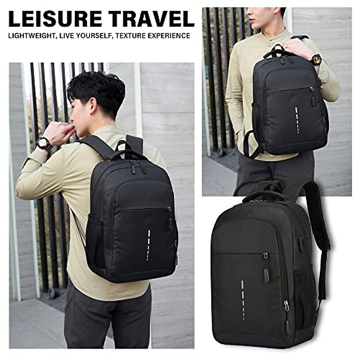 JUNJIE Laptop Backpack-15.6 Inch Water Resistant Padded Computer Bag for Collegefor Work, School, College, Nurse, Travel Daypack Purse Backpack (grey)