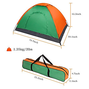 Kcelarec 2-Person Waterproof Camping Dome Tent,Great for Camping, Backpacking, Hiking & Outdoor Music Festivals