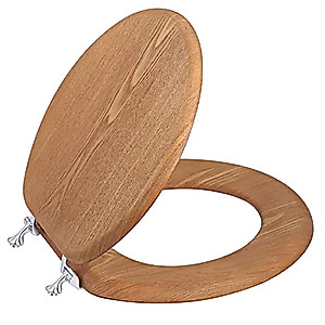 SUFISEAT Wooden Toilet Seat Round for Winter, Wood Toilet Seat for American Standard Size Toilet Seats, Easy to Install