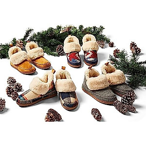 Dearfoams Women's Alpine Moritz Outdoor Arch Support House Shoe Bootie Slipper, Whiskey, 8-9