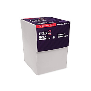 BCW Combo Pack - Inner Sleeves & Elite2 Deck Guards - White | Fits Standard 2.5"x3.5" Game Cards | Clear Glossy Front, Textured Back | Includes 100 Elite2 Deck Guards & 100 Inner Sleeves