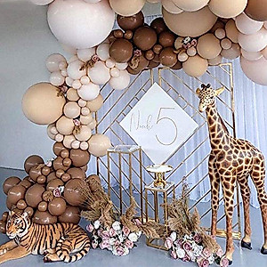Boho Balloon Garland Kit 18/10/5 Inch Dusty Pink Nude Light Brown Rose Gold Balloons for Baby Shower Birthday Wedding Decorations Safari Party Supplies