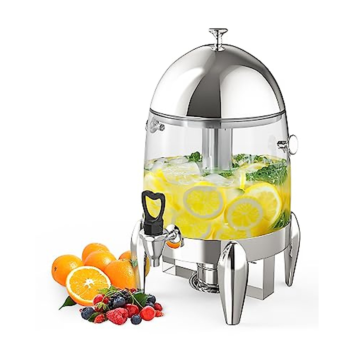 Beverage Dispenser 3 Gallon Hot And Cold Plastic Drink Dispenser with Spigot Lemonade Tea Water Coffee Chafer Urn With Ice Core, for Parties Buffet Catering Hot & Cold Drinks (PC Transparent)
