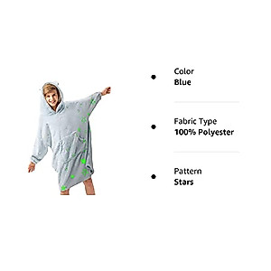 Cozy Bliss Wearable Blanket Hoodie Glow in The Dark Oversized Hooded Sweatshirt Lightweight with Giant Hood Pocket Super Soft Warm Comfy Plush Gifts for Kids Women Men Birthday Halloween