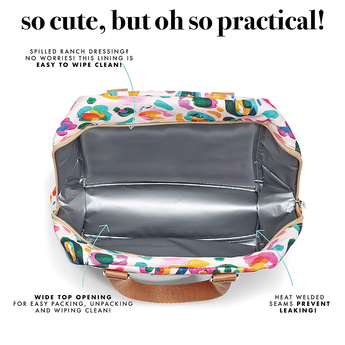 Fit & Fresh Lunch Bag For Women, Insulated Womens Lunch Bag For Work, Leakproof & Stain-Resistant Large Lunch Box For Women With Containers, Zipper Closure Minneola Bag Blush Leopard