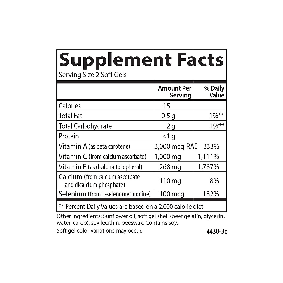 Carlson - ACES, Vitamins A, C, E + Selenium, Cellular Health & Immune Support, Antioxidant, 50 Softgels