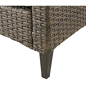 Crosley Furniture KO70210LB-OL Rockport Outdoor Wicker High Back Arm Chair, Set of 2, Light Brown