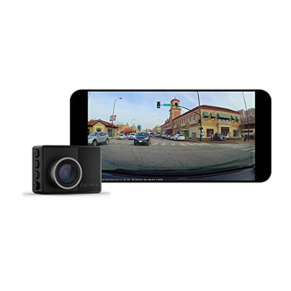 Garmin Dash Cam 57, 1440p and 140-degree FOV, Monitor Your Vehicle While Away w/ New Connected Features, Voice Control, Compact and Discreet, International Version (Dash Cam 57)