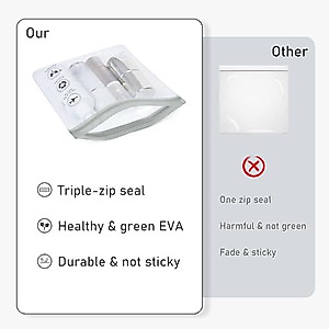 ECOHUB Clear TSA Approved Toiletry Bag 2 Pack 100% 3-1-1 Compliant Quart Size Travel Toiletry Bag TSA Liquid Bag Travel Essentials Clear Travel Bags for Toiletries for Women Men (2pcs Grey)