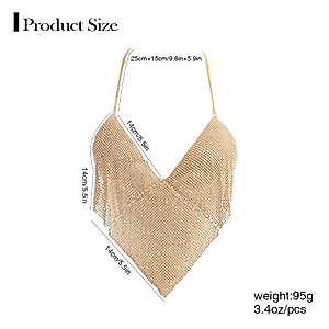 Jeweky Boho Crystal Body Chain Gold Rhinestone Body Jewelry Sexy Beach Bikini Bra Jewelry for Women