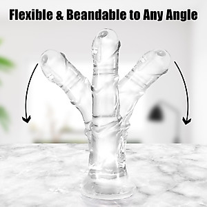 Realistic Anal Dildo for Women, Clear Horse Dildo G Spot Stimulation with Strong Suction Cup, Lifelike Jelly Dildo Vagina Sex Toy Penis Dildo Butt Plug for Female Men Masturbating (7.78in)