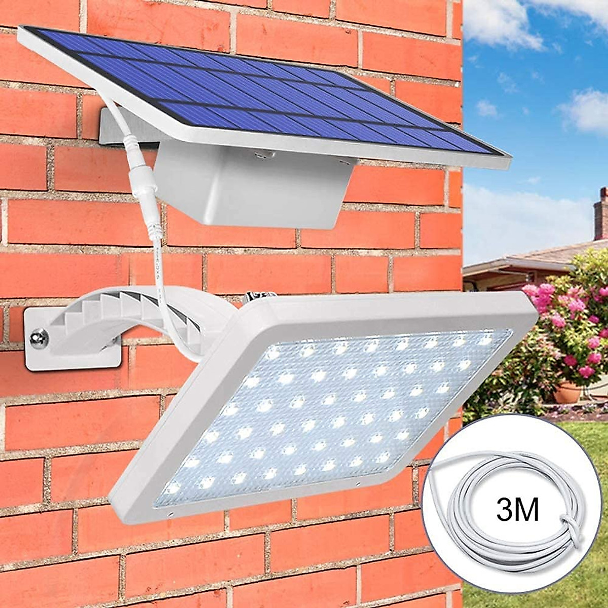 ZHUANYIYI Solar Lights Outdoor,48 LEDs Solar Light for Outdoor Garden Wall Yard LED Security Lighting with Adjustable Lighting Angle,for Home Garden