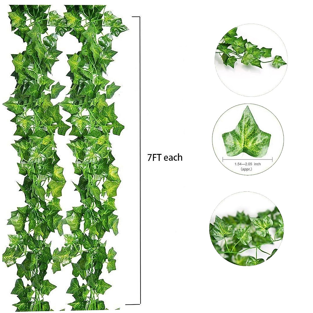 Unilove 168 feet Fake Foliage Garland Leaves Decoration Artificial Greenery Ivy Vine Plants for Home Decor Indoor Outdoors (Ivy Leaves)