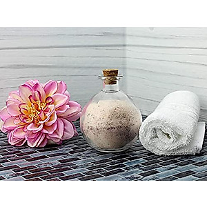 Cornucopia Round Glass Spherical Bottles, Potion Bottles" with Corks (2-Pack, 8-Ounce Capacity); Large Bottles for Costume Props, Decor & DIY Crafts