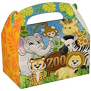 Rhode Island Novelty Adventure Planet 6.25-inch Zoo Animal Treat Boxes (Bulk 12 Pack Boxes)