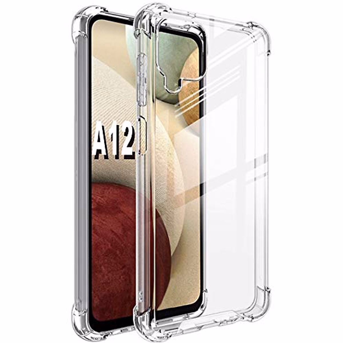 Folmeikat Samsung Galaxy A12 Phone Case, Clear Transparent Reinforced Corners TPU Shock-Absorption Flexible Cell Phone Cover for Samsung A12 6.5"(2021) (Clear)