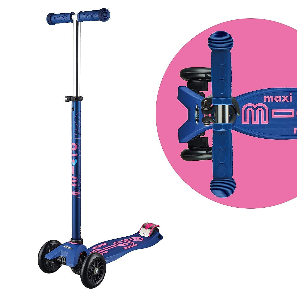 Micro Kickboard - Maxi Deluxe 3-Wheeled, Lean-to-Steer, Swiss-Designed Micro Scooter for Kids, Ages 5-12 - Indigo