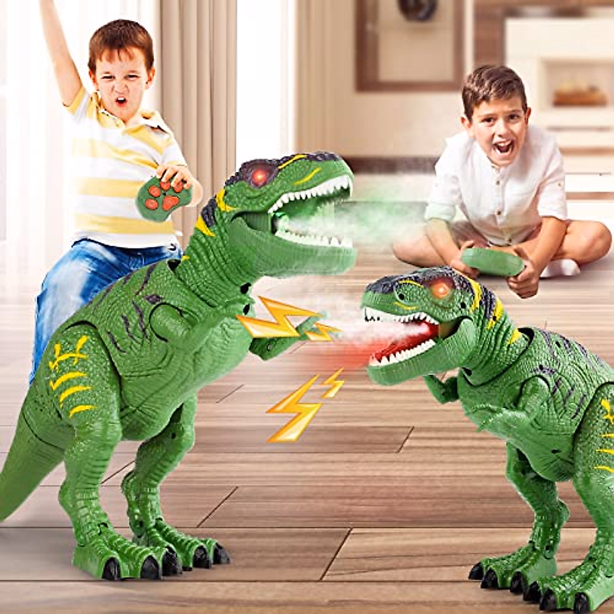 FANURY Dinosaur Toys for Kids 3-5 - Upgraded 2.4G Remote Control Dinosaur Toys for Kids 5-7 - Roaring T-Rex Robot Toy with LED Lights- Electronic Walking Dinosaur Toys for 3+ Years Old Boys Girls