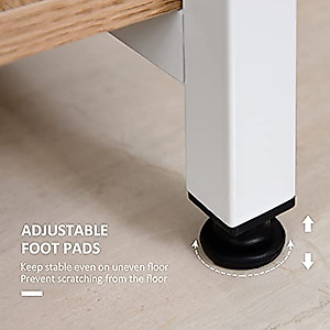 HOMCOM 68 Inch Office Table Computer Desk Workstation Bookshelf with CPU Stand, Spacious Storage Shelves & Chic Modern Woodgrain Design, Oak Wood Grain