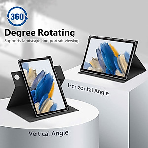 E NET-CASE Case for Samsung Galaxy Tab A8 10.5 inch 2022 (SM-X200/X205/X207) Slim Lightweight Multi-Viewing Angles Tri-Fold Stand Cover with Hard Back Shell