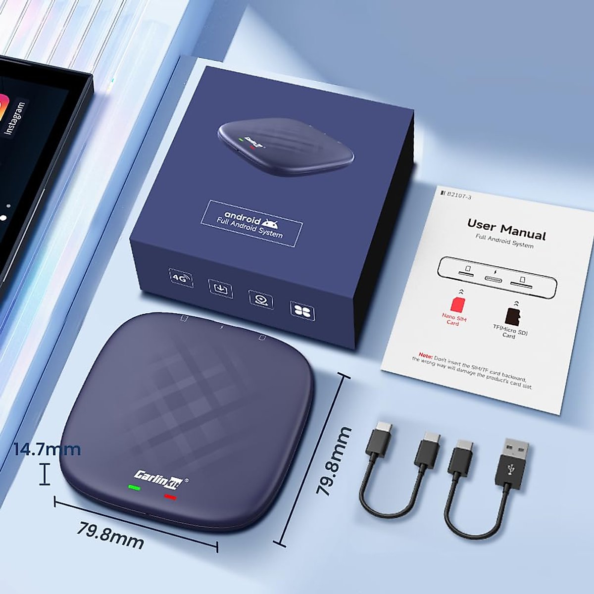 Carlinkit CarPlay Ai Box Android 13.0 System Wireless CarPlay Android Auto QCM6125 8-core 8G+128G, Multimedia Box Spotify/Netflix/YouTube Car Video, GPS+Glonass/Google Play Download Apps