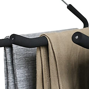 Homa Jia Heavy-Duty Hangers Open Ended Metal Pants Hangers with Non-Slip Friction Foam Coated for Slacks Jeans,Trousers,Skits (10 Pack)